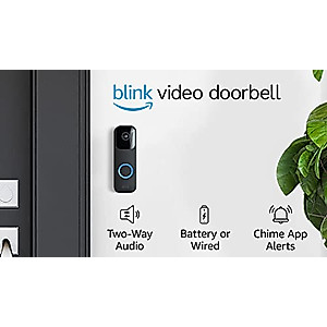 Blink Video Doorbell (Black) + Mini Camera (Black) | Two-Way Audio, HD Video, Motion and Chime Alerts | Works with Alexa