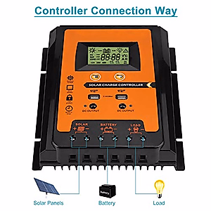 MPPT Solar Charge Controller, 12V/24V 30A/50A/70A Solar Panel Battery Regulator Charge Controller Dual USB LCD Display Solar Power Battery Controller