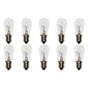 CEC Industries #3S-6/5 120V Bulbs, 120 V, 3 W, E12 Base, S-6 shape (Box of 10)