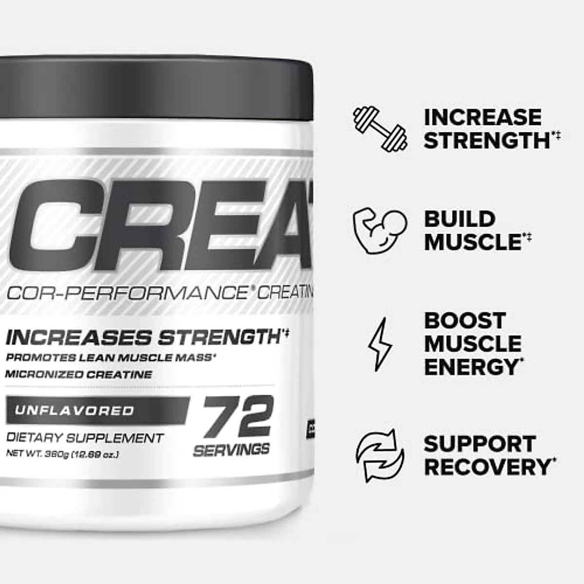 Cellucor Cor-Performance Creatine Monohydrate for Strength and Muscle Growth, 72 Servings