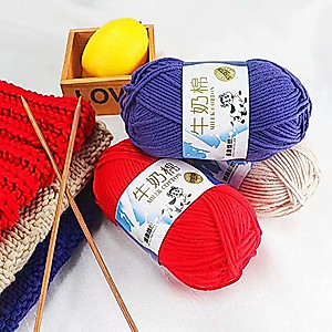 2 Set 1 Roll 5-Strand Wool Yarn Soft Warm DIY Beginner Needlework Hand Knitting Crochet Yarn Ball for Sewing Shop Wool Yarn