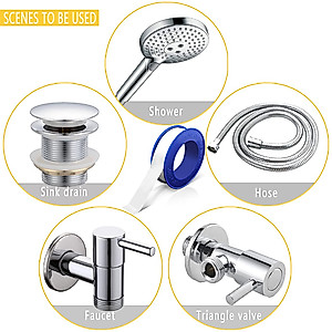 8 Rolls 1/2 Inch(W) X 520 Inches(L) Teflon Tape,for Plumbers Tape,PTFE Tape,Sealing Tape,Plumbing Tape,Sealant Tape,Thread Seal Tape,Plumber Tape for Shower Head,Water Pipe Sealing Tape,White