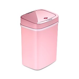 Ninestars DZT-12-5PK Bedroom or Bathroom Automatic Touchless Infrared Motion Sensor Trash Can, ABS Plastic (Rectangular, Pink) Trashcan, 3 Gal 1 Count (Pack of 1)