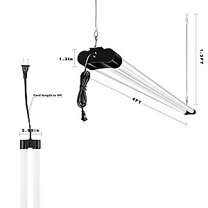 Lightdot 4FT LED Shop Light, 40W 4400Lm 5000K Daylight Light, 48 inch LED Workshop Lights, Suspension Mounting, 5FT Cord with on/Off Switch Led Utility Shop Light Fixture for Shop Garage Office-4Pack