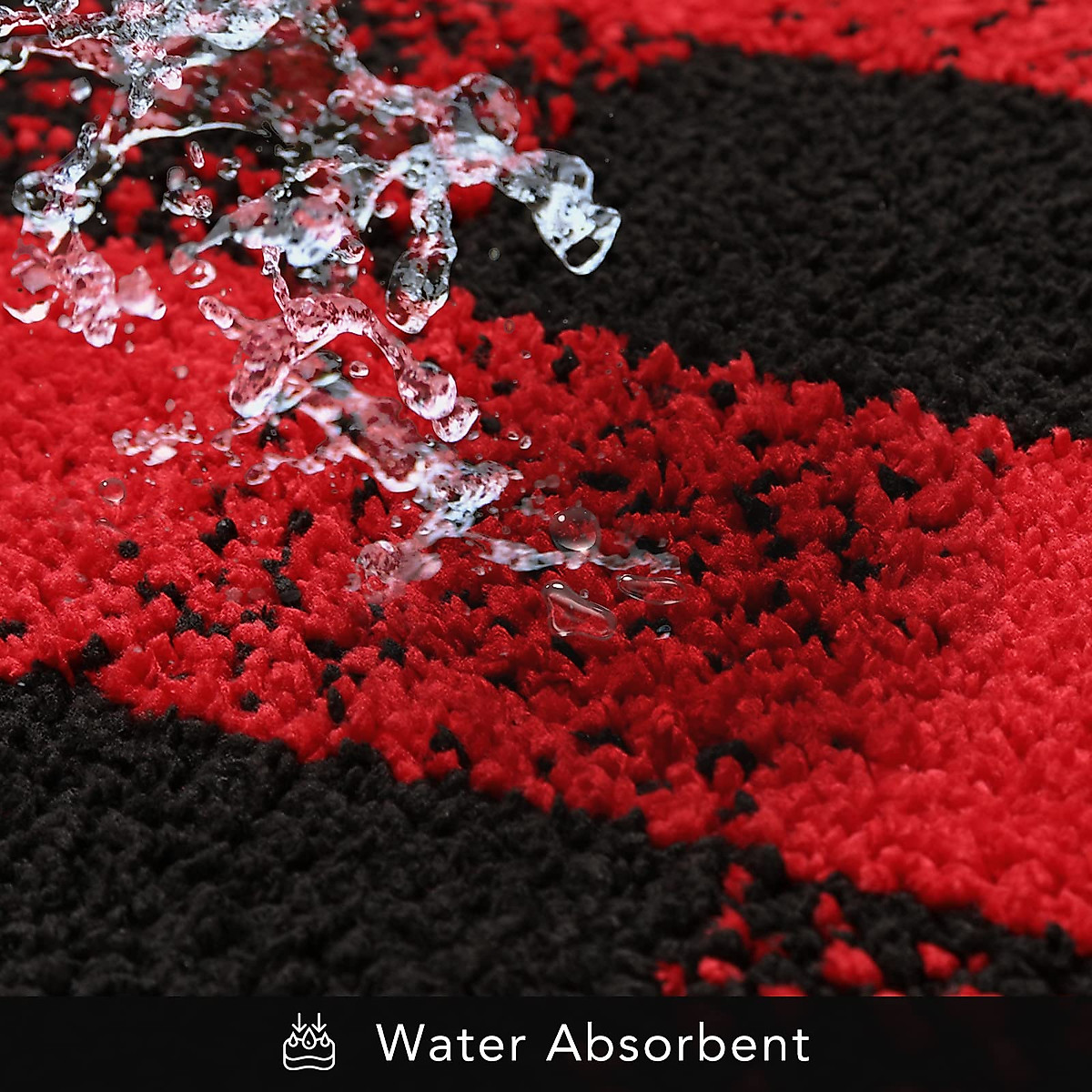 Dephora Kitchen Rugs and Mats Non Skid Washable Set of 2 Anti Fatigue Buffalo Plaid Check Water Absorb Microfiber Runner Rug for Kitchen Floor Front of Sink, Bathroom,17"x48"+17"x24", Black and White