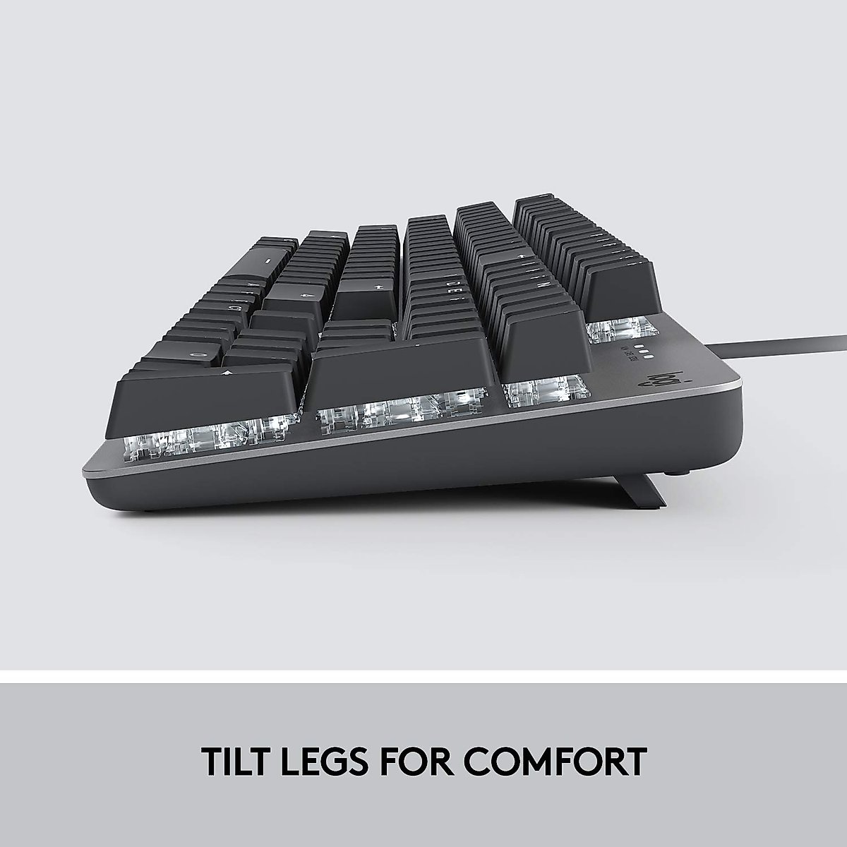 Logitech K845 Mechanical Illuminated Keyboard, Strong Adjustable Tilt Legs, Full Size, Aluminum Top Case, 104 Keys, USB Corded, Windows (TTC Red Switches)