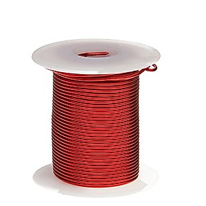 Remington Industries 14SNSP.125 Magnet Wire, Enameled Copper Wire Wound, 14 AWG, 2 oz, 10' Length, 0.0655" Diameter, Red