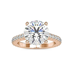 1/2 Carat Natural Diamond and 4 1/2 Carat Moissanite Engagement Ring for Women in 18k Rose Gold (I-J/G, SI1-SI2/VS2, cttw) Promise Ring for Her Size 8.5 by VVS Gems
