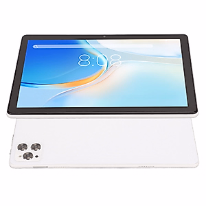 VINGVO HD Tablet, 5GWIFI 10 Inch Tablet 5MP Front 13MP Rear Night Reading Mode 100-240V Octa Core Processor IPS Screen for Android 11 for Reading (White)