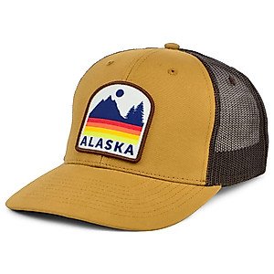 Local Crowns Alaska Views 2.0 Trucker Adjustable Snapback Hat Tan