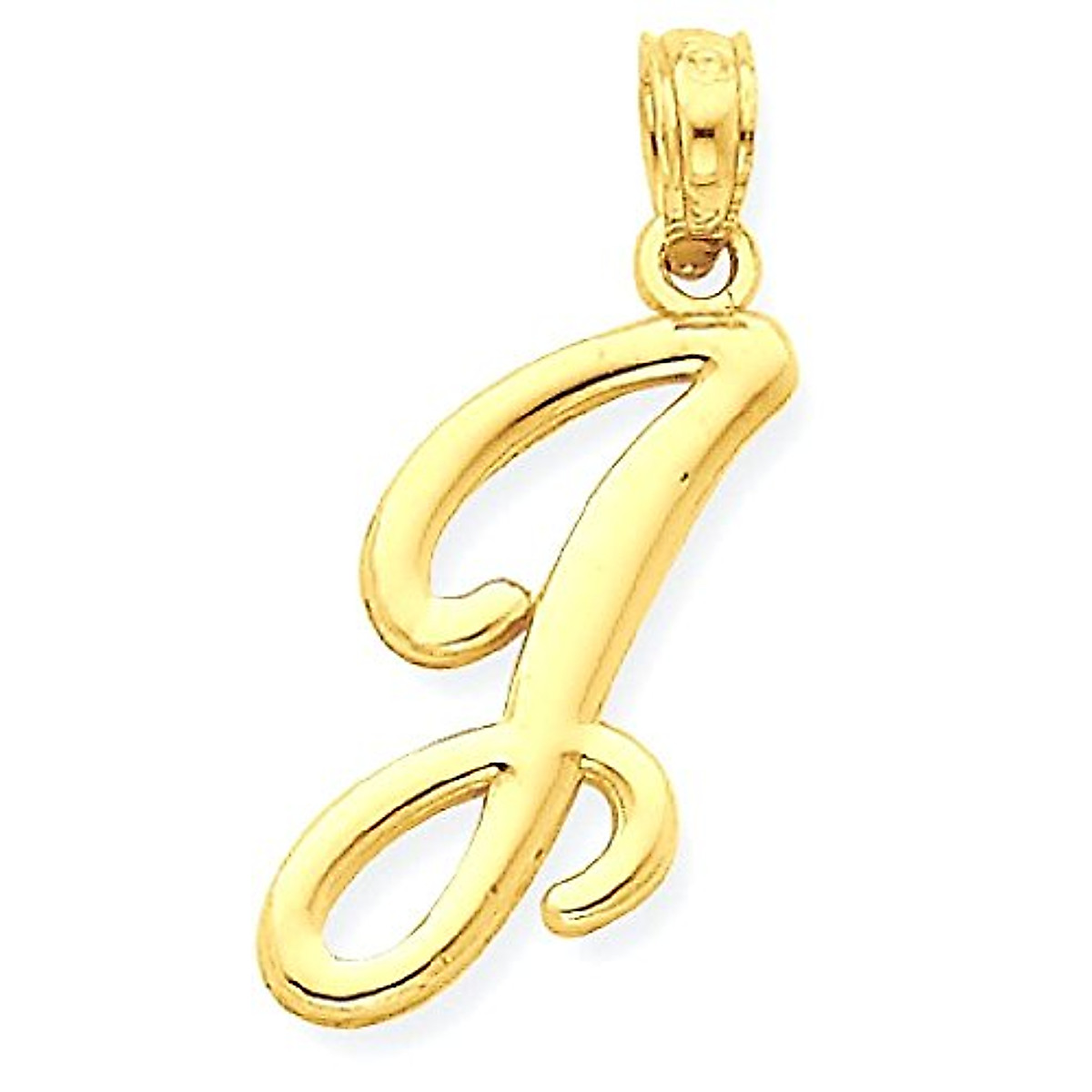 14K Yellow Gold Dainty Letter J Initial Name Monogram Necklace Charm Pendant Only