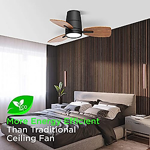 TALOYA Small Ceiling Fan with Lights and Remote Control 30 inch Multifunctional Quiet Fan with Three Color Temperature Light and Reversible Blades