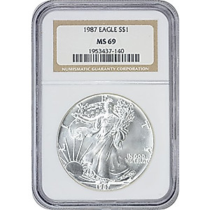 1987 $1 American Silver Eagle MS69 NGC