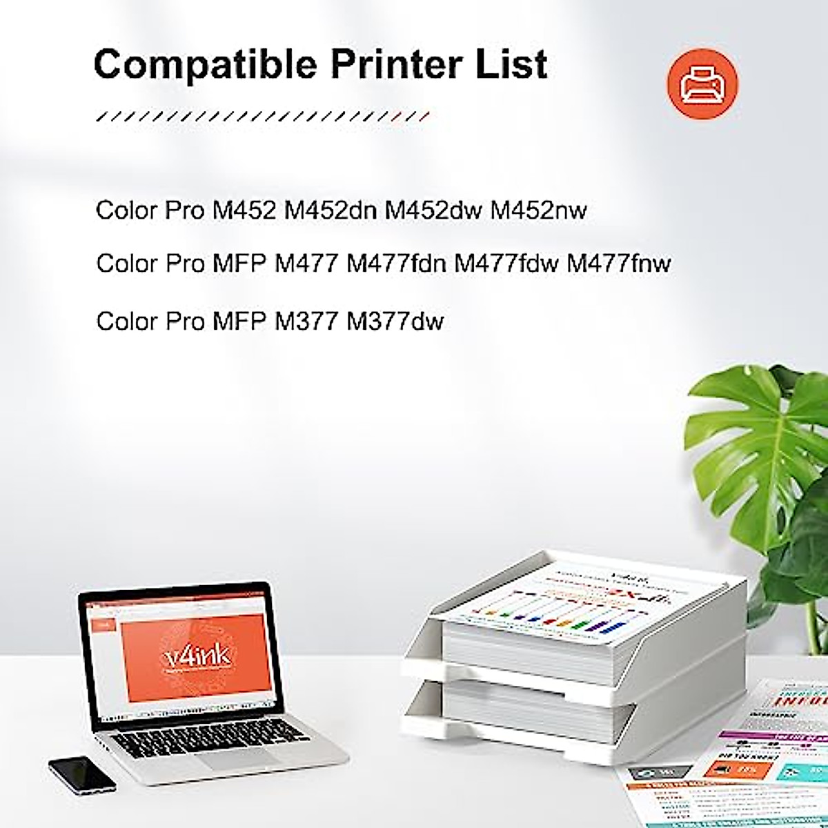 v4ink Remanufactured 410X Toner Cartridge Replacement for HP 410A 410X CF410X CF410A Black High Yield Toner for HP Color Pro MFP M477fnw M477fdw M477fdn M452dn M452dw M452nw M377dw M452 M477 Printer