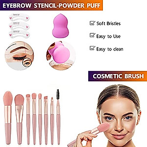 All In One Makeup Kit, Makeup kit for Women Full Kit, Makeup gift set, Include 18-Color Eyeshadow Palette Make Up Kits Adult Professional Handy Makeup Bag for Easy Carry Convenient Travel Silver