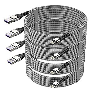 4Pack【Apple MFi Certified 】 Long iPhone Charger Cord, iPhone Charger 10 ft, iPhone Charger Cable Compatible with iPhone 14/13/12/11/11Pro/11Max/ X/XS/XR/XS Max/8/7/6/5S/SE/iPad Mini，More