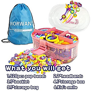 Pop Beads, Jewelry Making Kit for Girls, Art and Craft Toys Gift, DIY Bracelets Necklace Hairband and Rings Creativity Set for Kids Age 3 4 5 6 7 8 Year Old