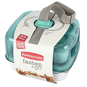 Rubbermaid Fasten + Go Sandwich Kit, Sea Foam Green, 4-Piece Set