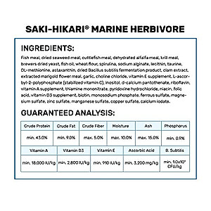 Hikari 042221 Marine Herbivore Medium Sinking Pellets Marine Fish Food, One Size