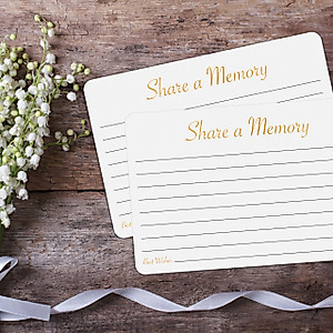 Sutter Signs Share A Memory Card (Pack of 50) | Elegant Guest Book 4x6 Cards for Celebration of Life, Funeral, Memorial, Graduation, Retirement, Birthday, Party Game