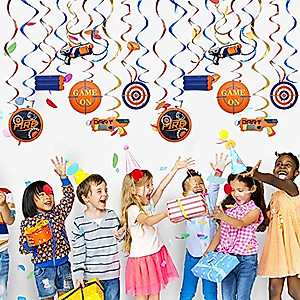 30 Pieces Hanging Swirl Dart Battle Party Hanging Swirl Dart Element Swirl Decorations for Home Classroom Baby Shower Birthday Wedding Garden Themed Party Supplies