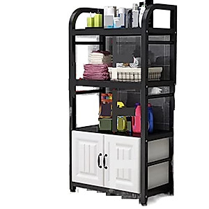 LUCBEI Microwave Oven Rack Toilet Storage Rack, Floor to Floor, Bathroom Storage Cabinet, Bathroom Storage Rack, Multi-Layer Toilet Supplies, Bathroom Rack Kitchen Storage Rack (Color : 1)