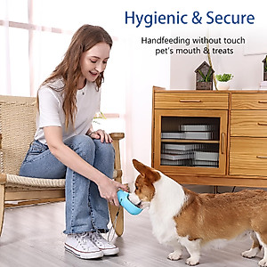 Colorday Handheld Dog Treat Dispenser Built-in Clicker & Treat Pouch, Hand Feeder for Puppy Training Walking Hiking Traveling (6.7 OZ, Green)