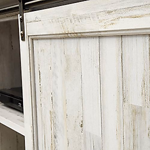 Sauder Barrister Lane Credenza, for TVs up to 60", White Plank finish