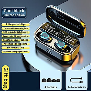 Wireless Bluetooth Headset, Low Latency, Active Noise Reduction, with LED Display Charging Case, 2000mah Large Capacity Charging Box, Can Charge The Phone, for Sport, Gaming