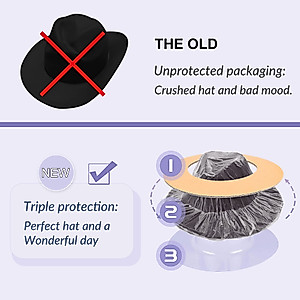 KUJUHA Women Men Wide Brim Fedora Hat