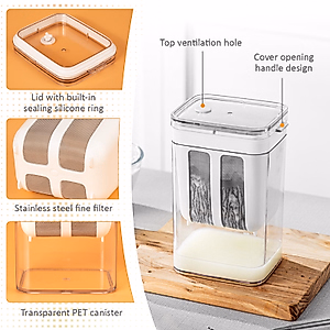 SMALLSHS Yogurt Strainer, Small 480ML (16 Oz) Fine Mesh Strainer, Rice Tea Juicing Food Sieve Strainer, Thick Greek Yogurt Milk Filter Kitchen Tools Reusable Homemade Cup with Stainless Steel Mesh