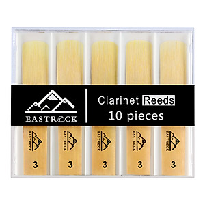 EASTROCK Clarinet Reeds 2.0/2.5/3.0 for Bb Clarinet Strength 3.0-10 Pack with Plastic Case