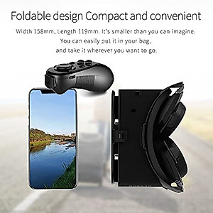 Virtual Reality Headset for Phones VR Headset VR Glasses with Controller for 3D Movies/Games Metaverse Goggles with Bluetooth Headset Compatible with All iPhone/Android Phones with 4.7"-6.3" (Black)