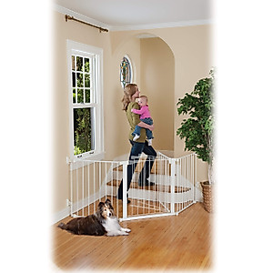 KidCo G3000 Auto Close Configure Gate w/ 30" Door - Wide Area Baby Gate Enclosure (White)