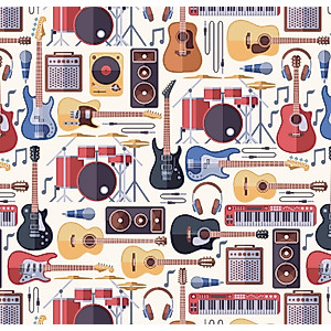 Stesha Party Musical Gift Wrap, Music Present Wrapping Paper - 30 x 20 Inch (3 Sheets)