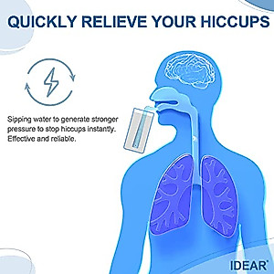 Natural Hiccup Straw, 1 Pack IDEAR Straw to Instantly Stop Hiccups, Especially for Adult, Effective and Easy to Use