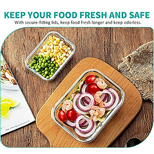 KOMUEE 12 Packs Glass Meal Prep Containers Set, Glass Food Storage Containers with Locking Lids, Airtight Glass Lunch Containers, Microwave, Oven, Freezer & Dishwasher Friendly, Green