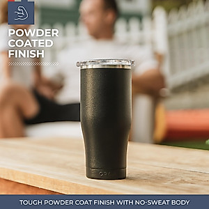 ORCA Chaser 16oz | Insulated, Stainless Steel Cup with a Spill Proof Whale Tale Lid, Dishwasher Safe Tumbler for Hot & Cold Drinks — Pearl