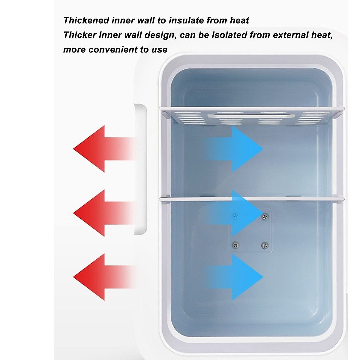 8 Liters Mini Refrigerator, Portable Beverage Refrigerators, Freestanding Car Fridge with LED Light and Mirror for Skincare, Medications, Beverage, Home Dormitory and Travel