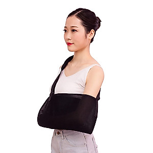 Medsuo Breathable Mesh Shoulder Sling Arm Brace Arm Sling Adjustable Right/Left Support for Adult Men and Wome Stabilizer for Elbow Wrist Thumb Injuries Dislocation