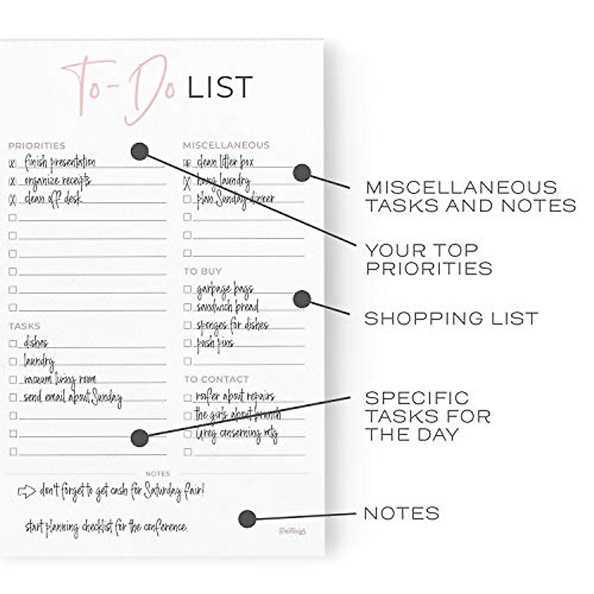 To-Do List Rose Gold Planner Notepad, 5.5 x 8.5 in. (To-Do List)
