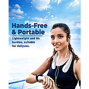 Neck Fan, Portable Bladeless Personal Fans Rechargeable , Small Hands Free Hanging Cooling USB Fan, 3 speeds wind, Free Adjustment Width, Wearable for Weeding Camping Sports Travel Outdoor. (white)