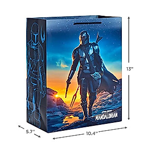 Hallmark Star Wars The Mandalorian 13" Large Gift Bag Bundle (3 Bags: Baby Yoda, The Mandalorian, Grogu) for Birthdays, Christmas, Father's Day