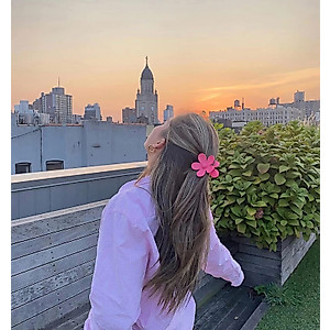 Hair Claw Clips 8PCS Flower Hair Clips for Women and Girls, Strong Hold Matte Claw Flower Shaped Hair Clips for Women Thick Hair and Thin Hair