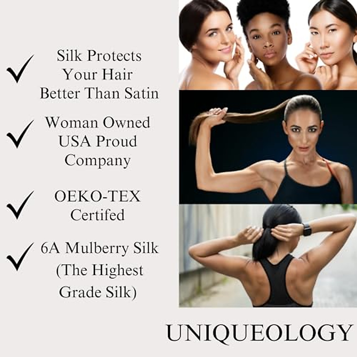 Uniqueology Hair Ties No Damage - Hair Ties for Thin Hair - Silk Scrunchies for Hair - Mini Hair Ties - No Damage Hair Ties - Silk Scrunchies for Hair Sleep -Mini Scrunchies - Anti Breakage Hair Ties