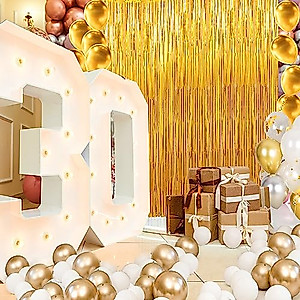 Birthday Party Decorations| 3 Pack 3.3 x 9.9 ft Gold Foil Fringe Curtains Party Supplies|Tinsel Curtain Backdrop for Parties, Glitter Streamers Backdrop for Birthday/Photo Booth Backdrops/Party Decor