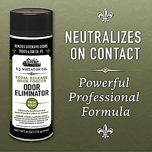 E.J. Wheaton Co. Odor Eliminator, Total Release Odor Fogger, 3 Pack, Effectively Deodorizes and Neutralizes Foul Odors on Contact, Fresh Scent (6 OZ)