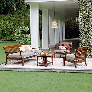 Cambridge Casual Solid Wood Como Daybed, Natural Brown/Oyster