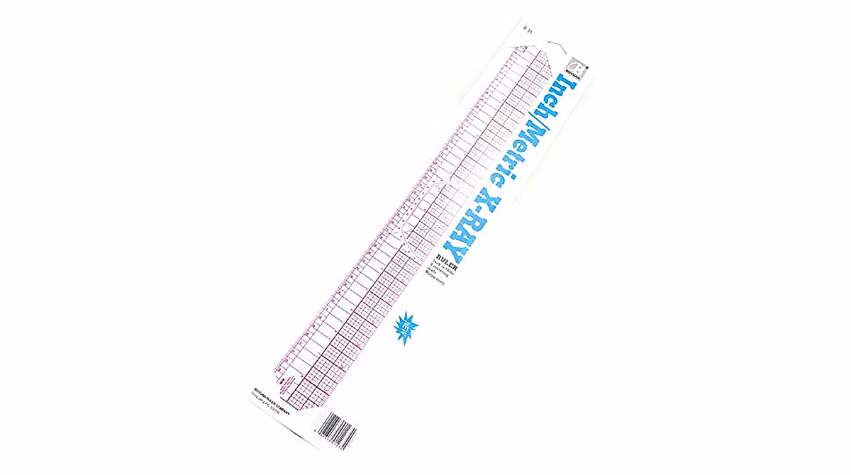 Westcott Beveled Graph Ruler, English/Metric, 2 x 18", Transparent (B ...