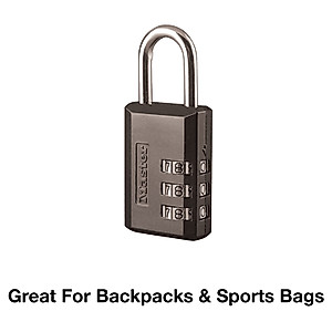 Master Lock Combination Padlock, 1, Black, 647D